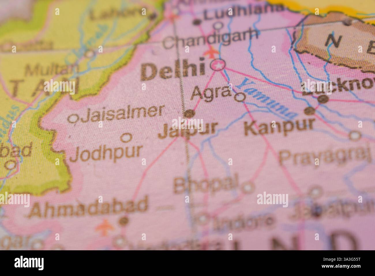 Agra On The World Map Colorful Geo Political World Map Stock Photo - Alamy