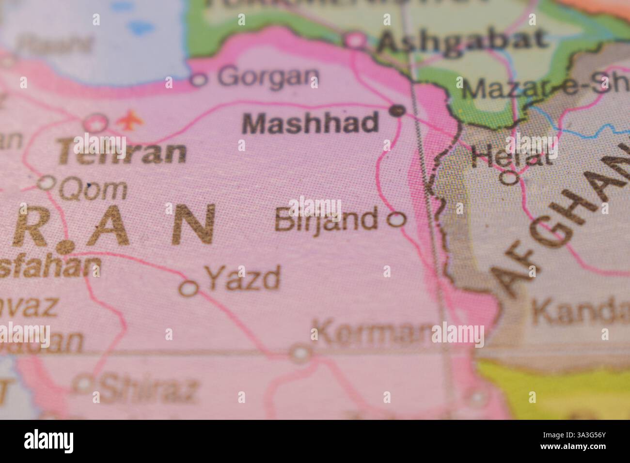 Birjand On The World Map Colorful Geo Political World Map Stock Photo ...