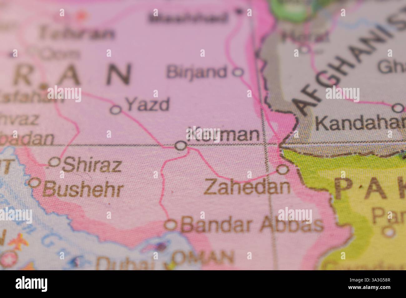Kerman On The World Map Colorful Geo Political World Map Stock Photo ...