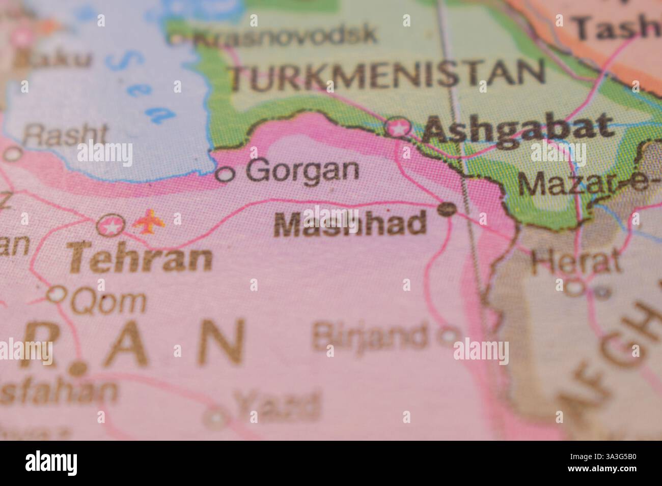 Mashhad On The World Map Colorful Geo Political World Map Stock Photo ...