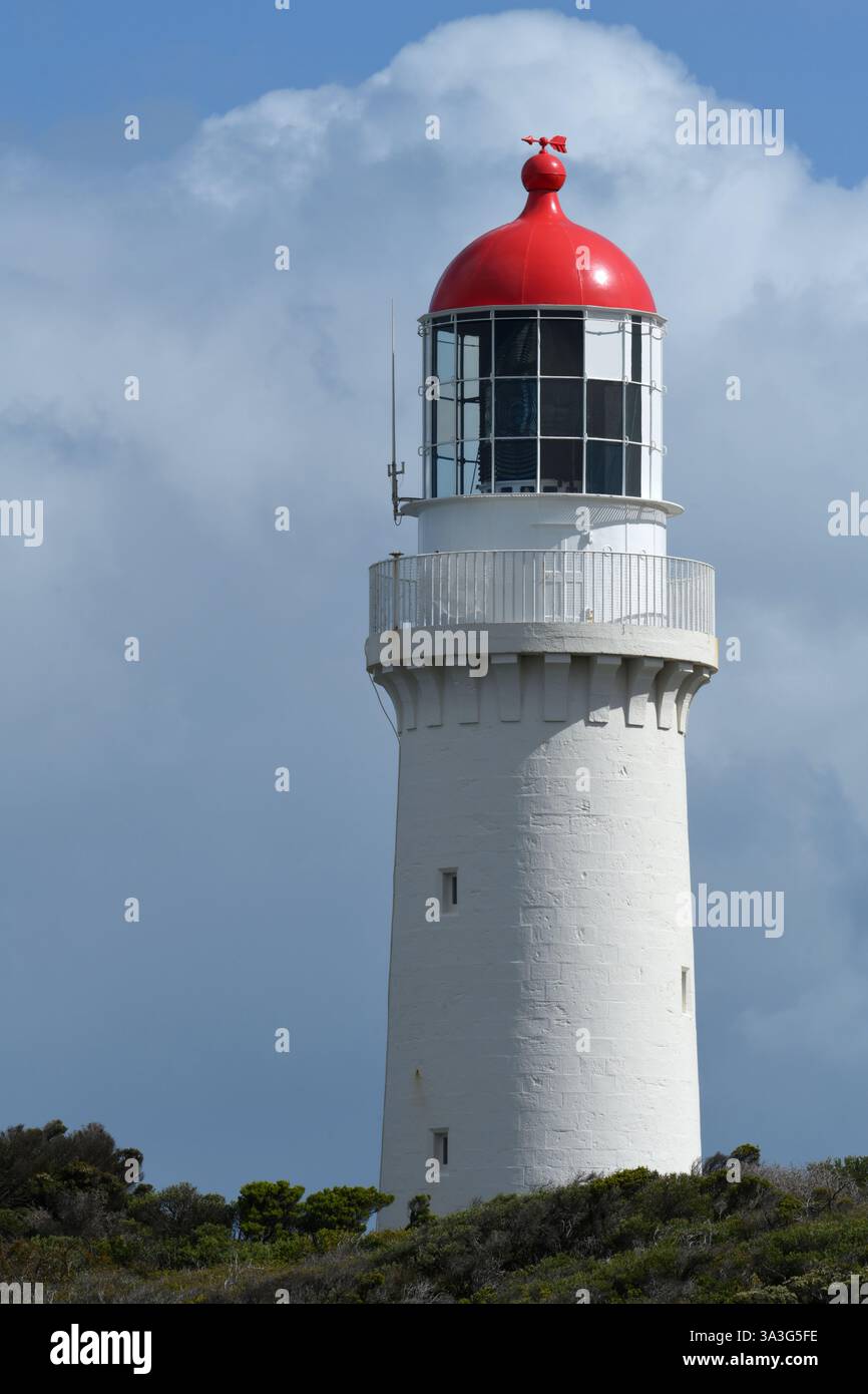 The Iconic Lighthouse at Cape Schanck seen from the coast path presides ...