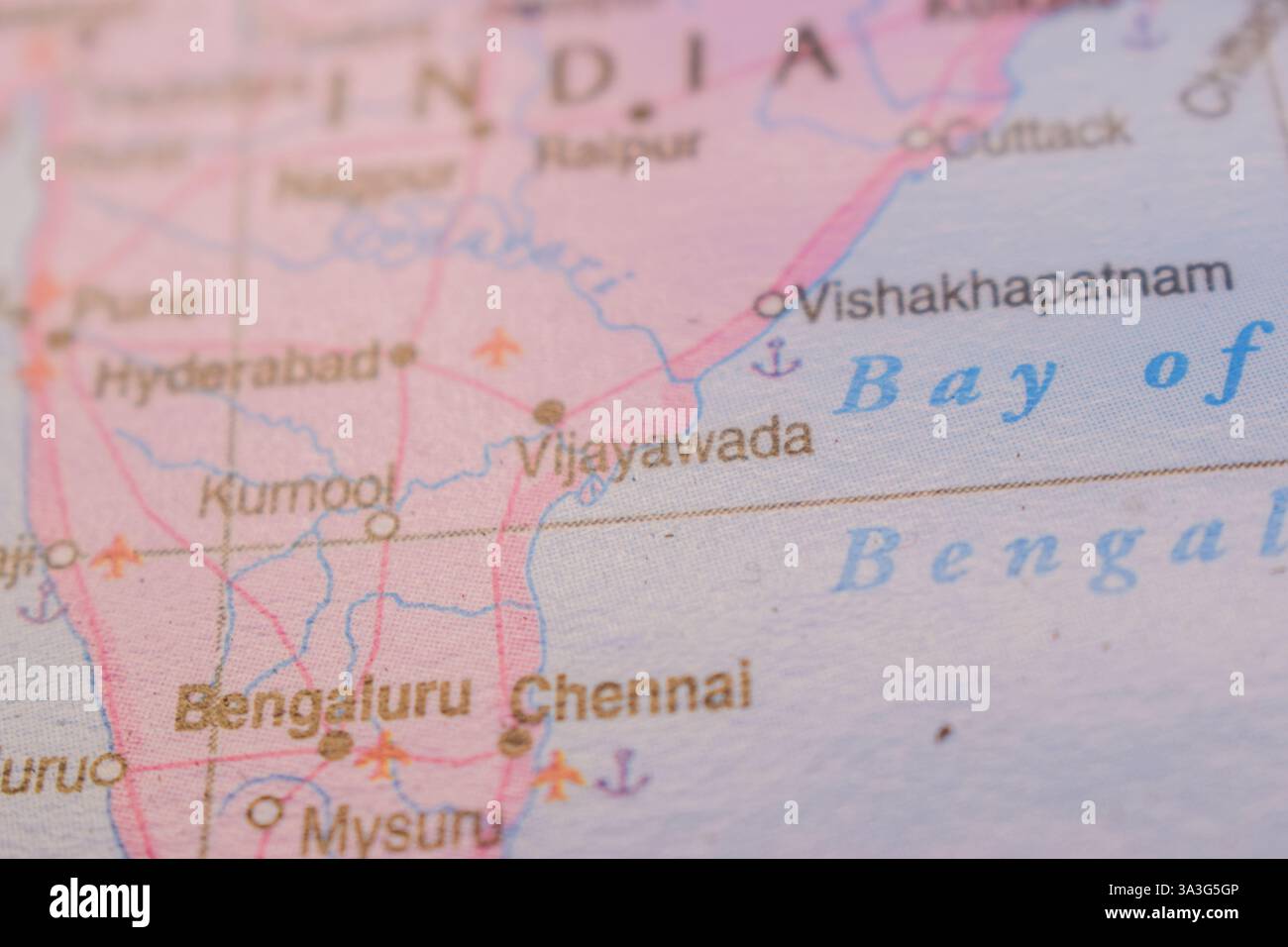 Vijayawada On The World Map Colorful Geo Political World Map Stock ...