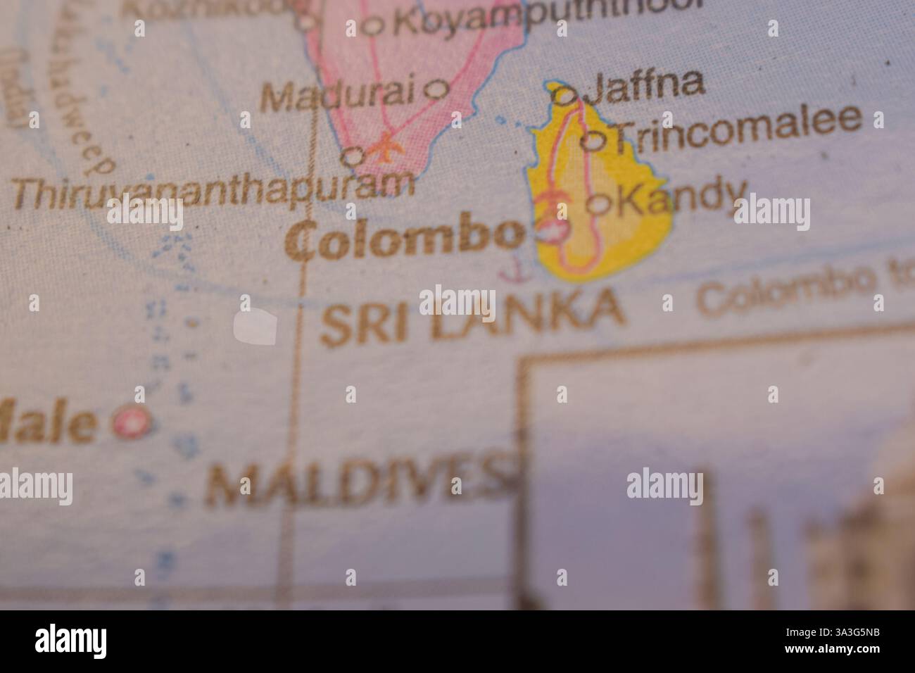 Colombo On The World Map Colorful Geo Political World Map Stock Photo ...