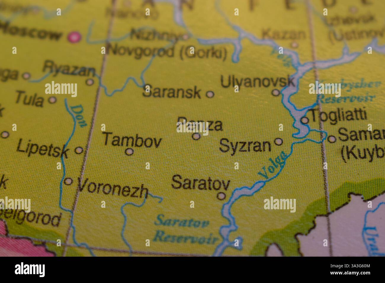 Tambov On The World Map Colorful Geo Political Worl Map Stock Photo - Alamy