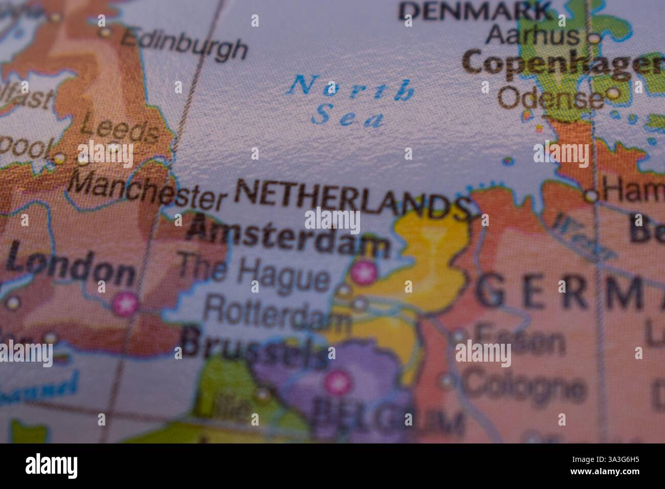 Netherlands On The World Map Colorful Geo Political Worl Map Stock ...