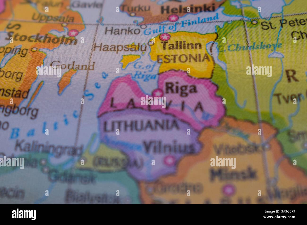 Tallinn On The World Map Colorful Geo Political Worl Map Stock Photo ...