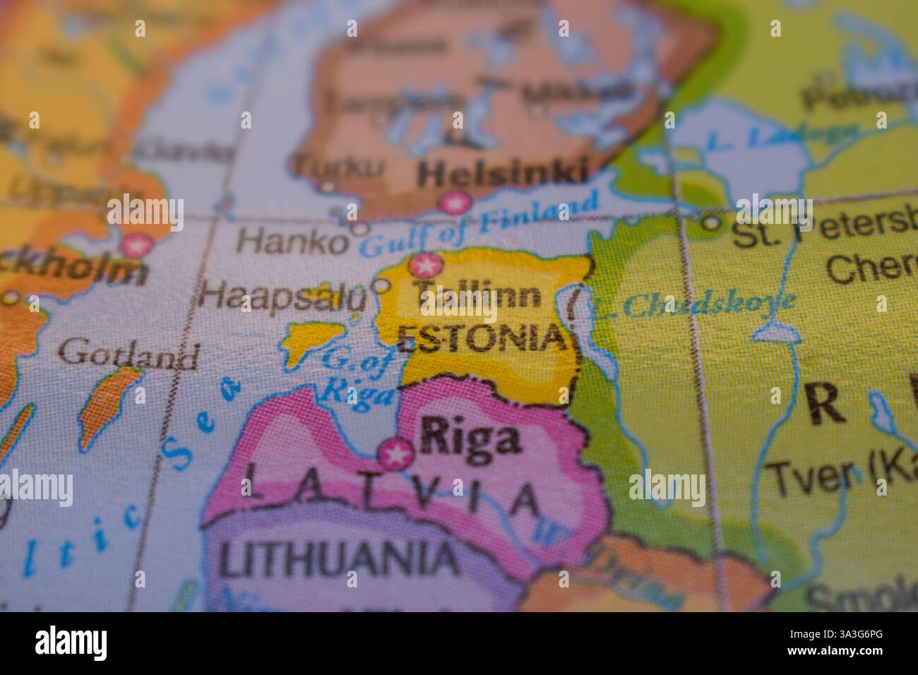 Estonia On The World Map Colorful Geo Political Worl Map Stock Photo ...