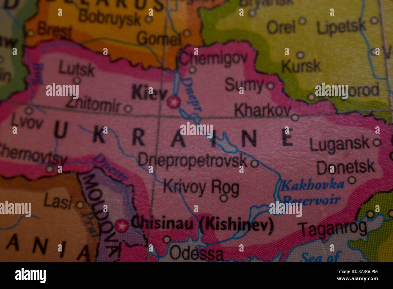 Ukraine On The World Map Colorful Geo Political World Map Stock Photo - Alamy