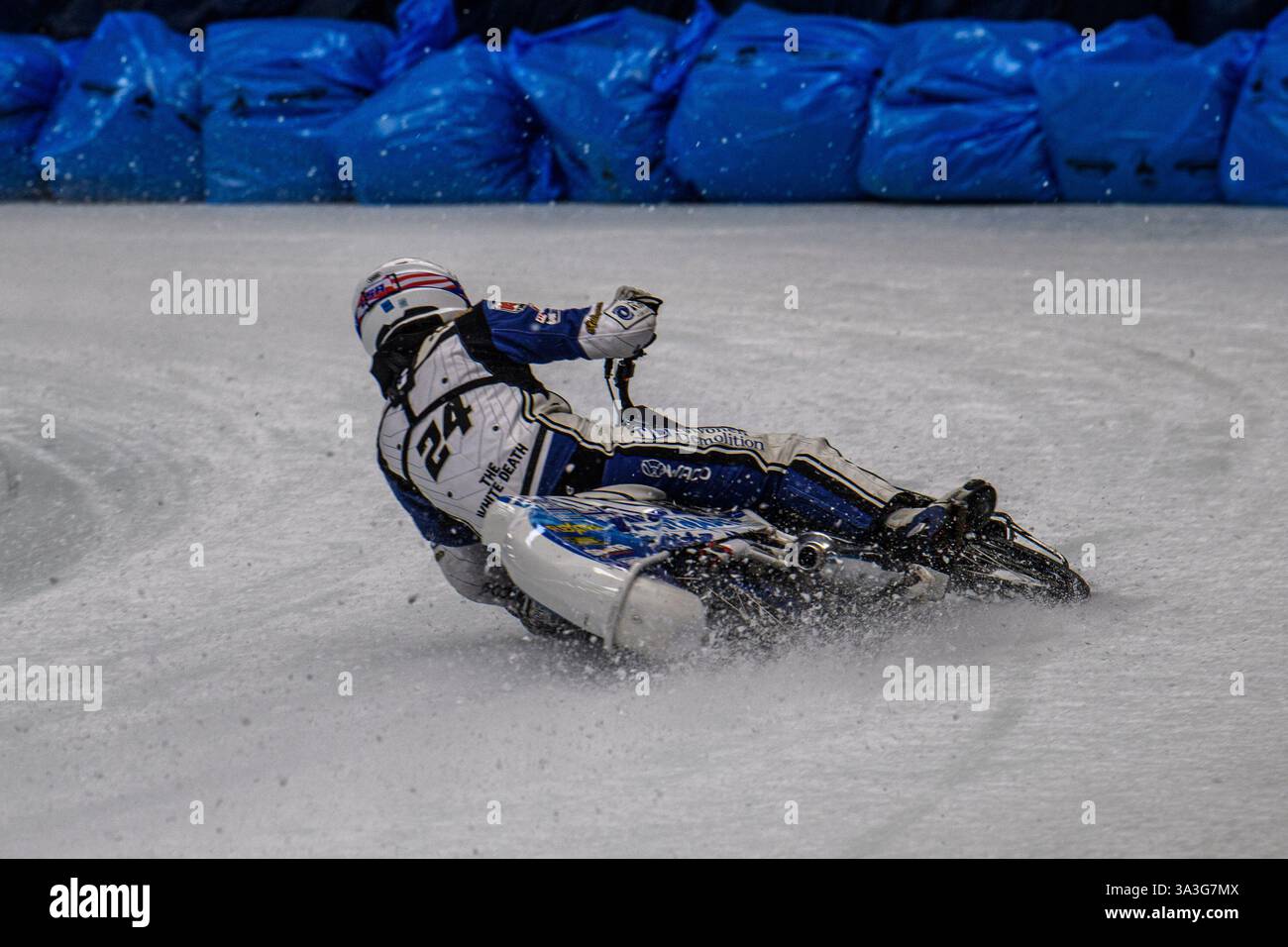 Max Koivula (24) of Finland in action during practice for the Ice ...