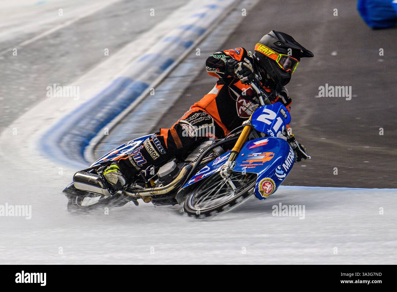 Lukas Hutla (212) of the Czech Republic in action during practice for ...