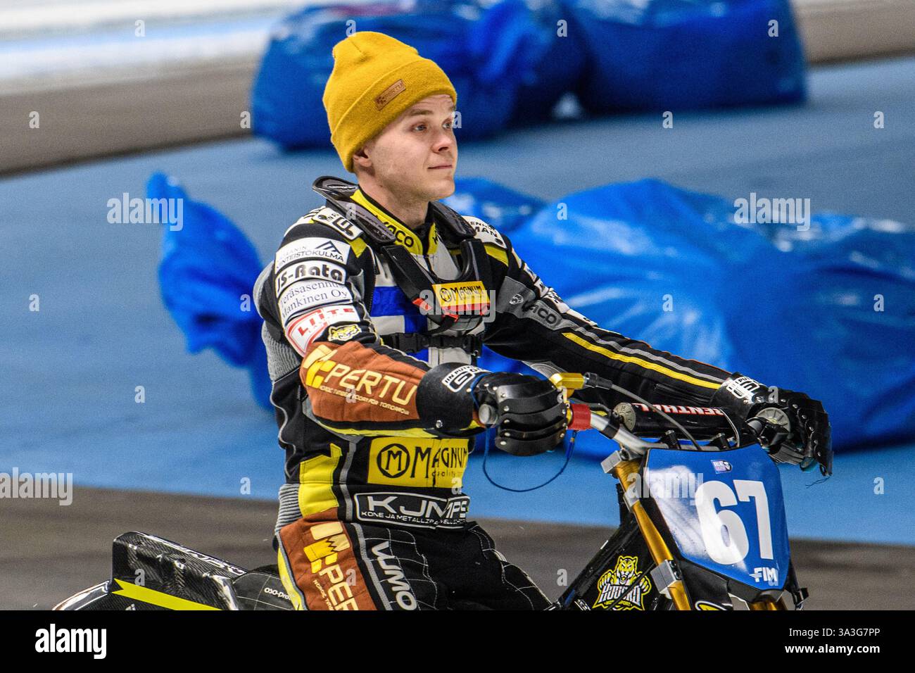 Heikki Huusko (67) of Finland during the Ice Speedway Gladiators World ...