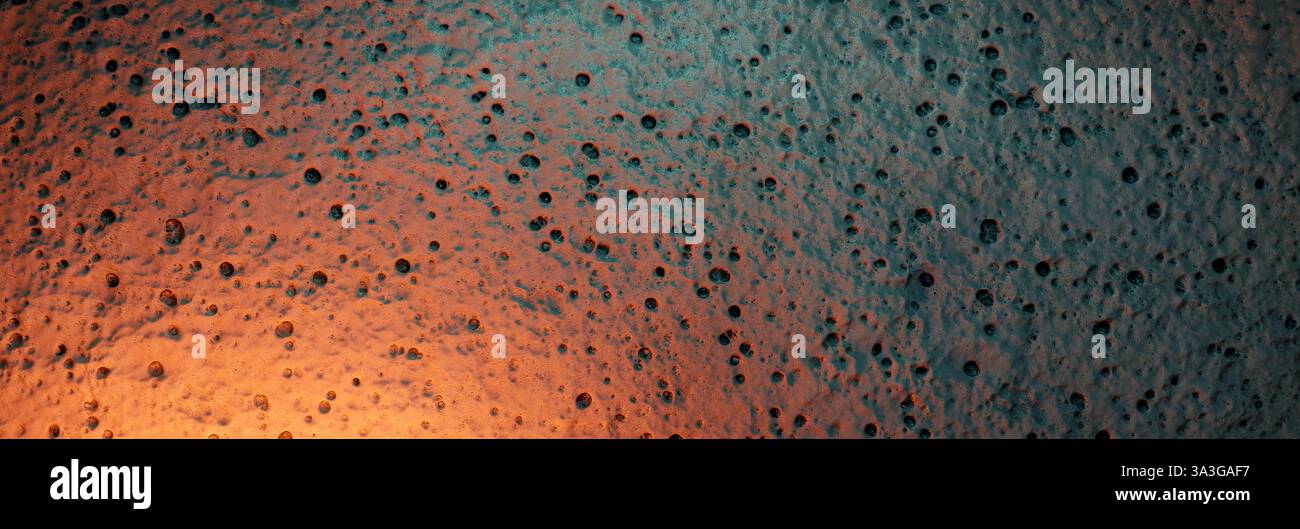 3D rendering of concrete abstract wall with air holes illuminated by ...