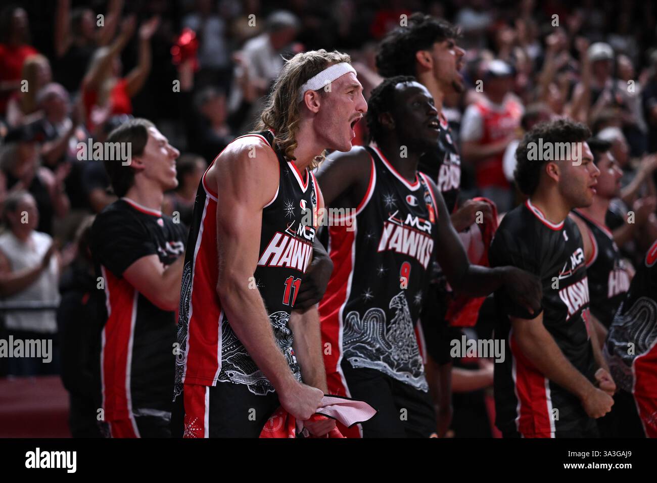 Wollongong, Australia. 16th Mar, 2025. Daniel Grida of the Hawks ...