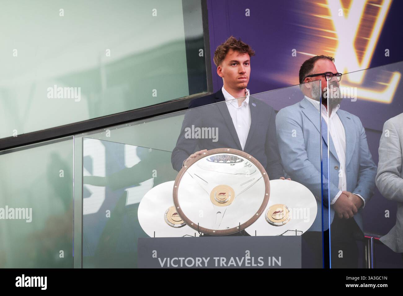 DE LAUW Roman,FIA Formula 1 Communications Manager, portrait podium ...