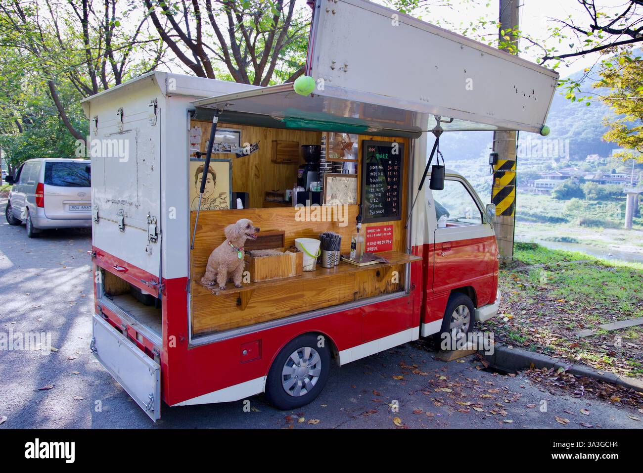 Gurye County, South Korea - October 3rd, 2021: A small mobile coffee ...