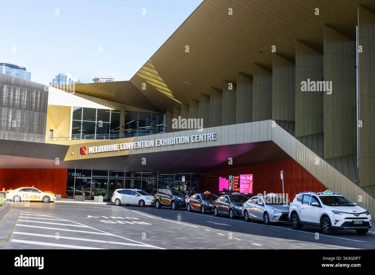 Exterior facade of the Melbourne Convention and Exhibition Centre ...
