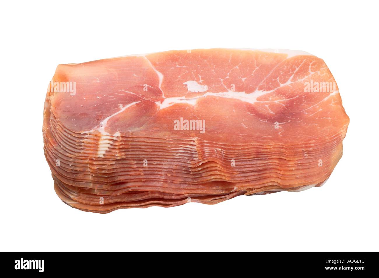 Jamon serrano. A Spanish ham isolated on white background. Traditional ...