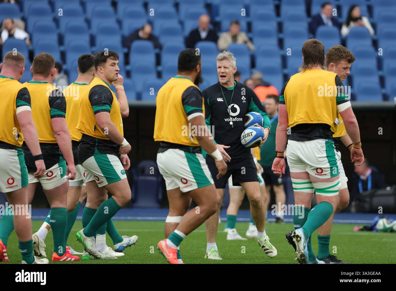 Rome, Italy. 13th Mar, 2025. Simon Easterby head coach of Ireland seen in action during the Six ...