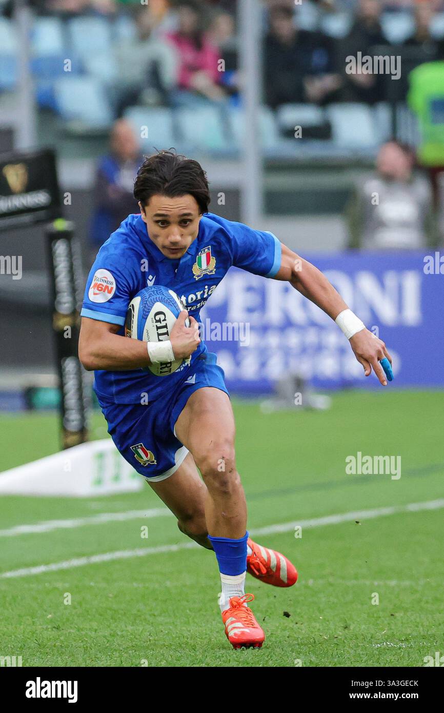 Rome, Italy. 13th Mar, 2025. Ange Capuozzo of Italy seen in action ...