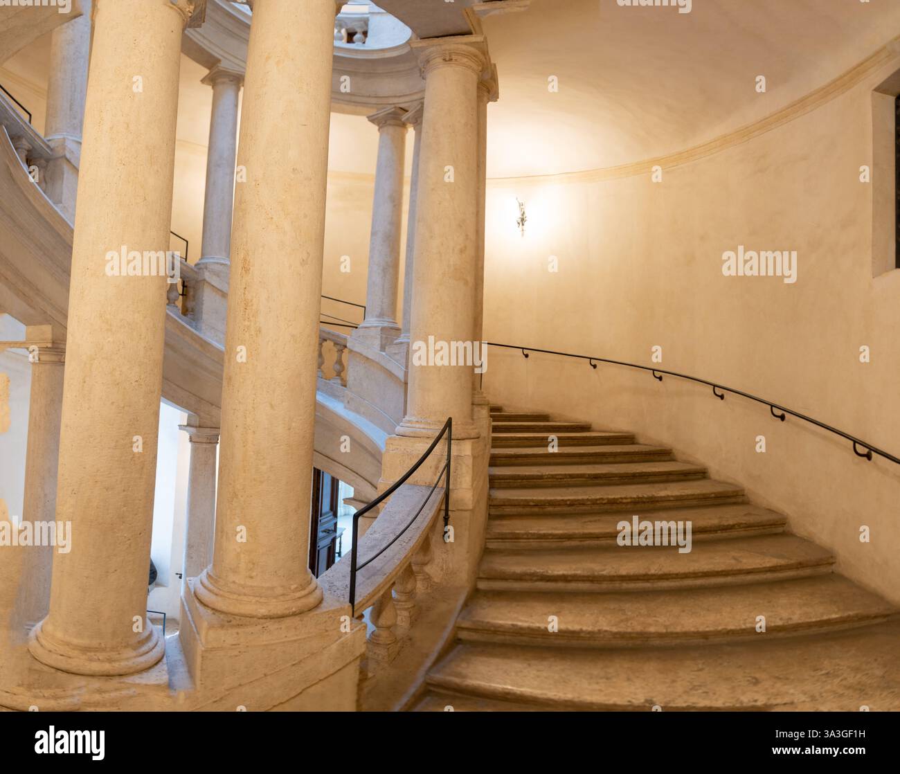 Rome Italy March 12, 2024: The spiral staircase designed by Francesco ...