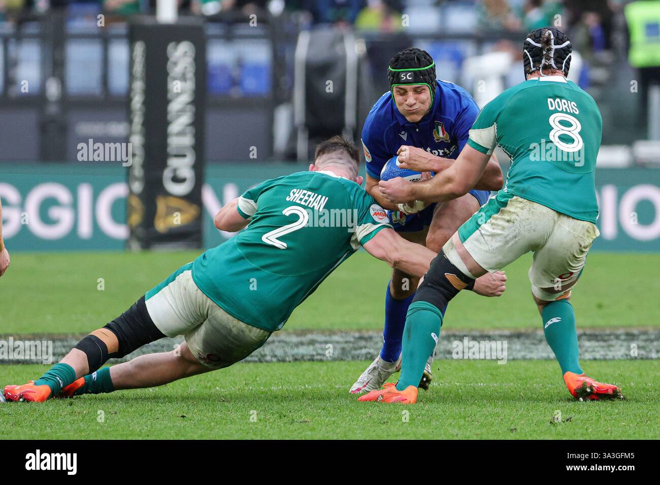Rome, Italy. 13th Mar, 2025. Juan Ignacio Brex of Italy Dan Sheehan, of ...