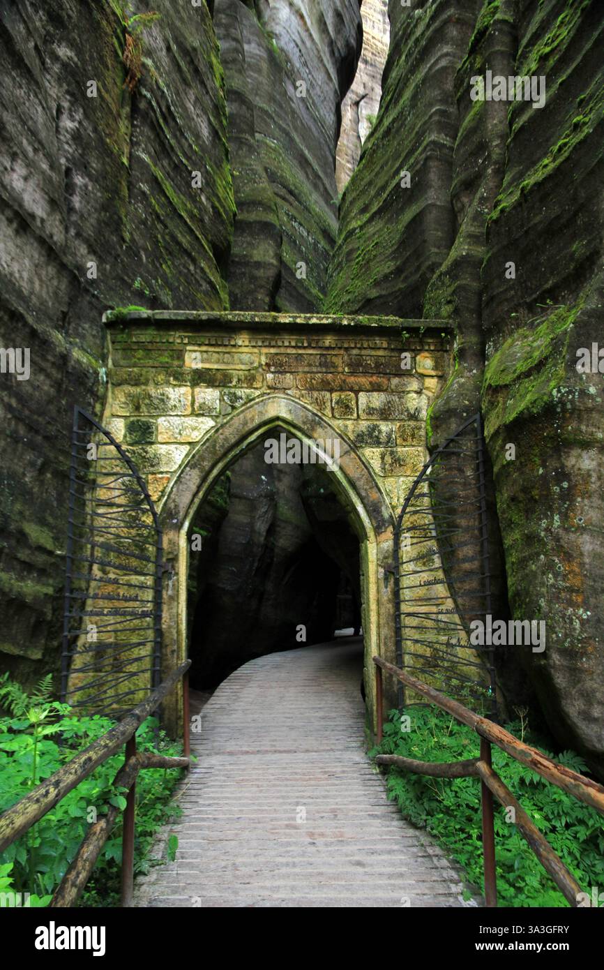 Gothic Gate, Adrspach, Teplice, Rock Town, Czech Republic Stock Photo ...