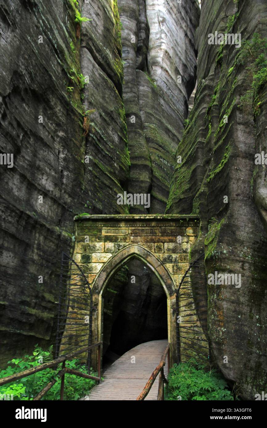 Gothic Gate, Adrspach, Teplice, Rock Town, Czech Republic Stock Photo ...