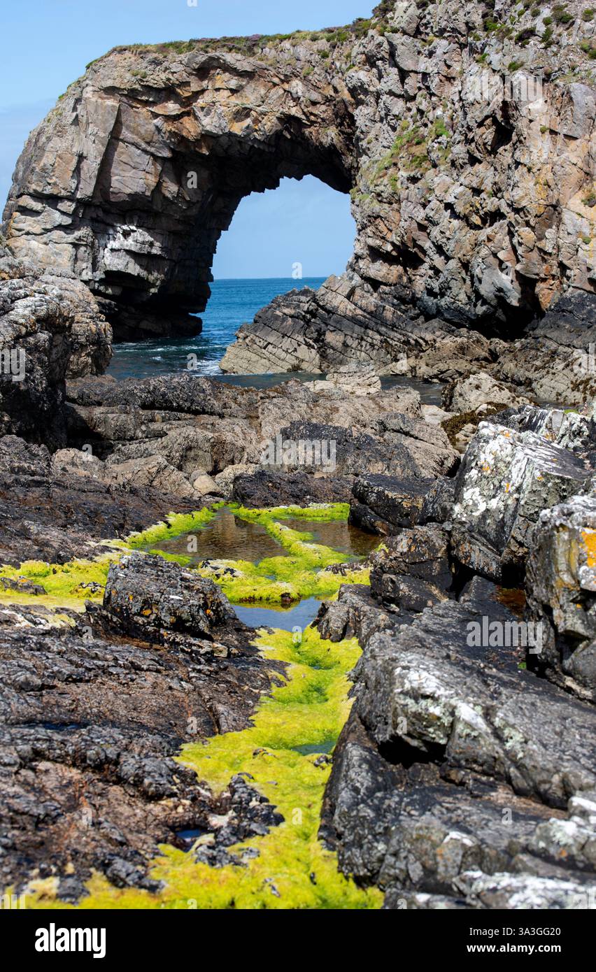 The Great Pollet Arch largest sea arch in Ireland in County Donegal, Fanad Peninsula Stock Photo ...