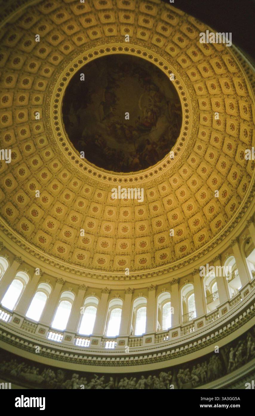 Interior of Capital Dome in Washington DC photographed in 1984 on Kodak ...
