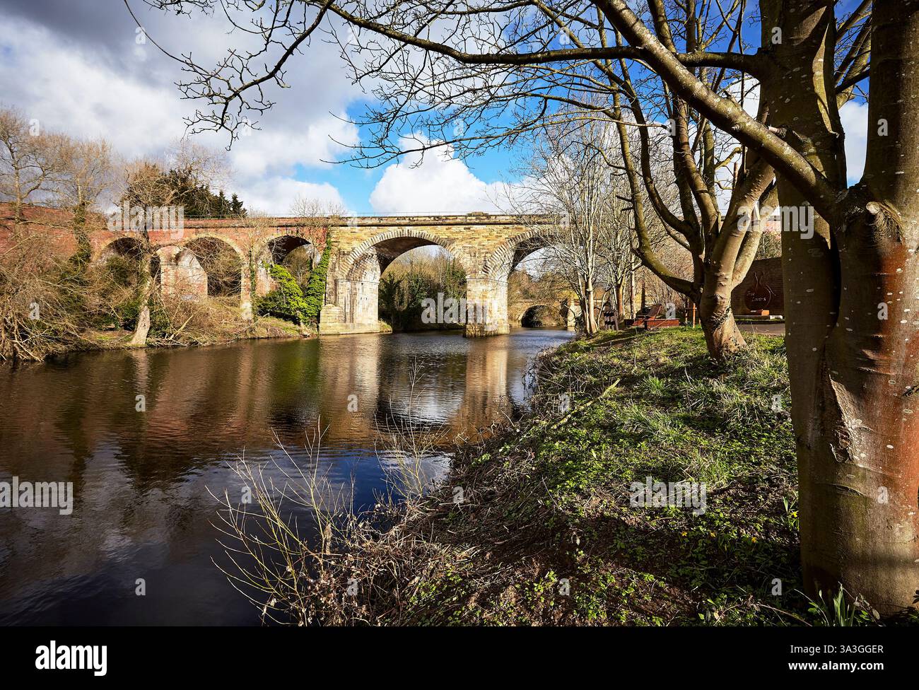 Yarm viaduct and River Tees, Yarm.Cleveland.U.K Stock Photo - Alamy