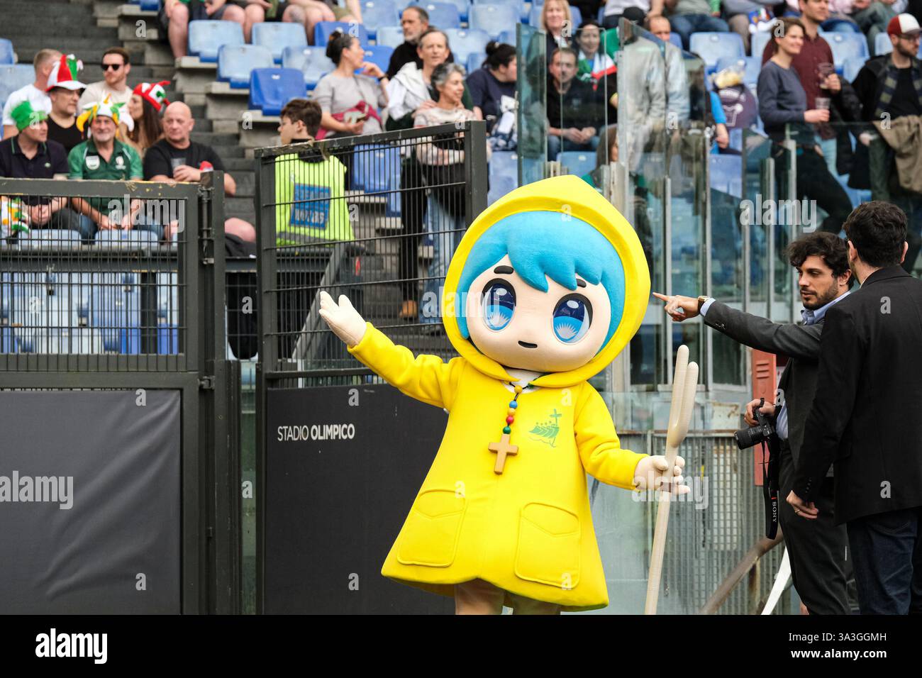 Rome, Italy. 15th Mar, 2025. Luce, the mascot of the Jubilee during the ...
