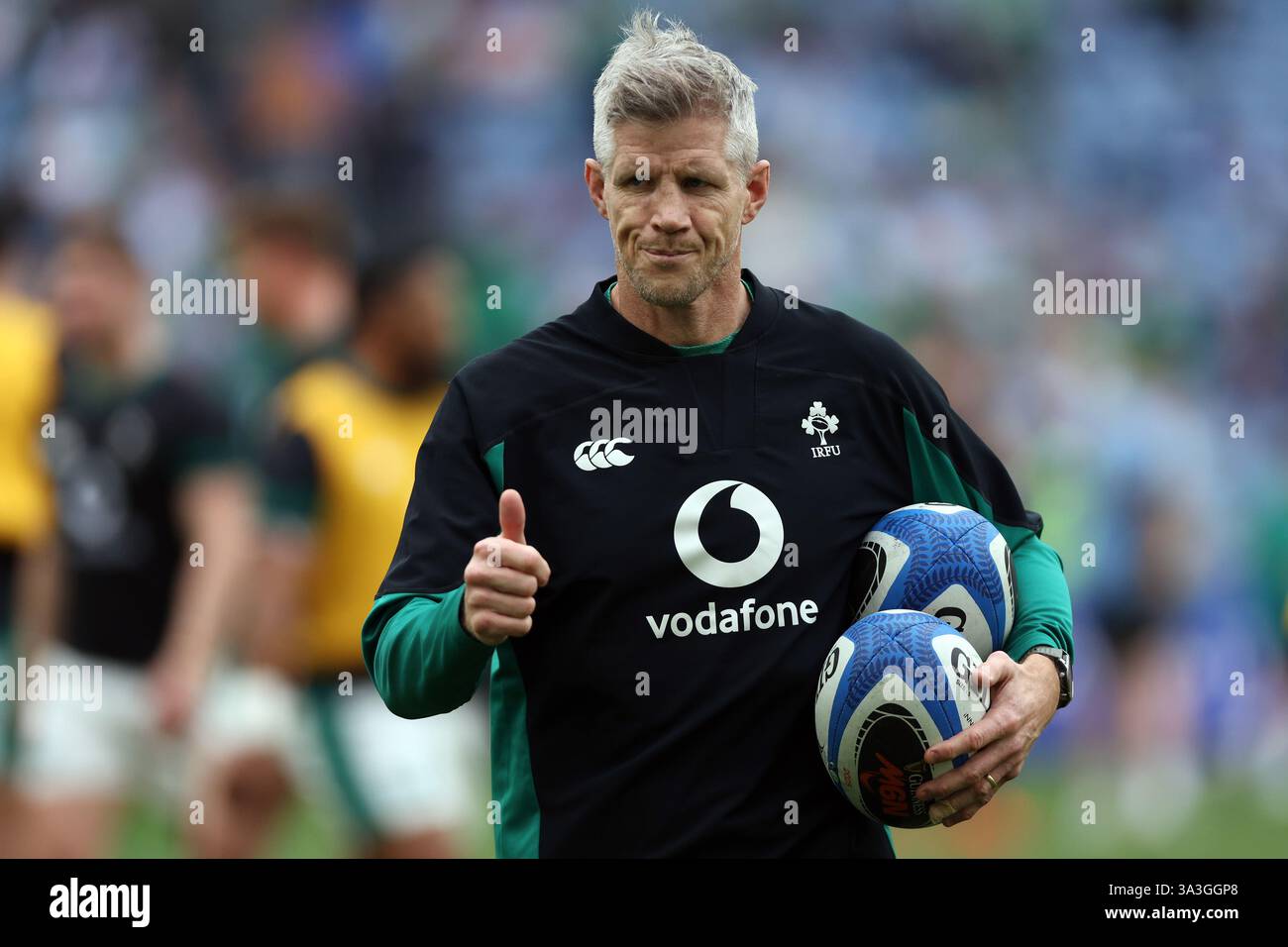 Rome, Italy. 15th Mar, 2025. Simon Easterby seen in action during warm ...