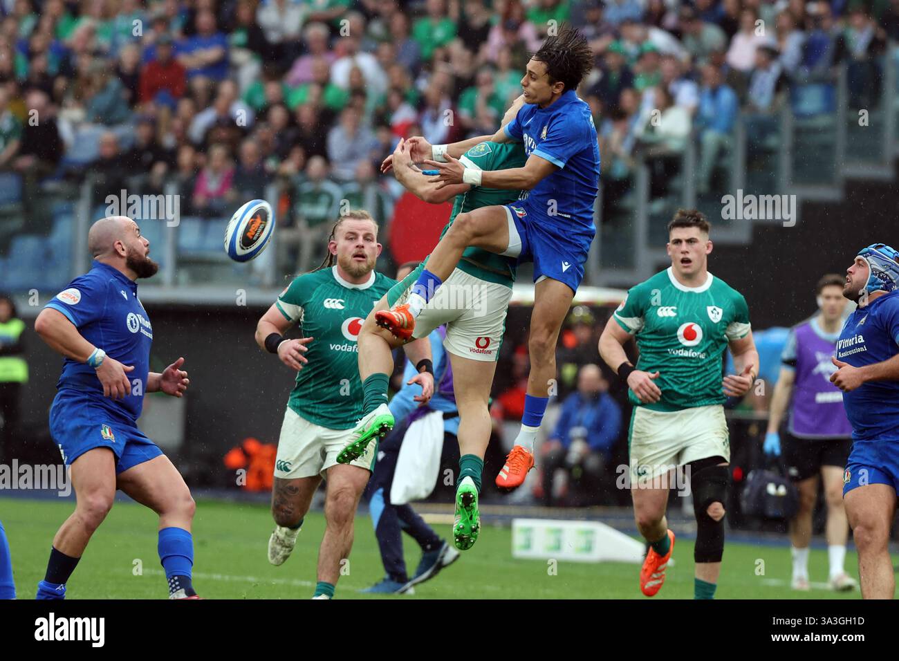 Rome, Italy. 15th Mar, 2025. Ange Capuozzo of Italy seen in action ...