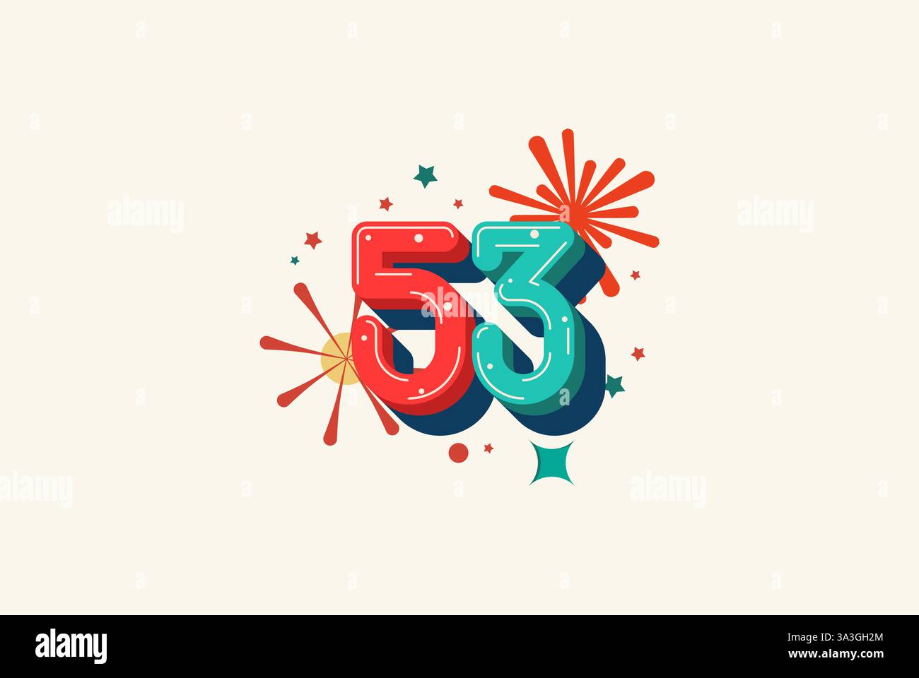 53th happy birthday 53 Stock Vector Images - Alamy