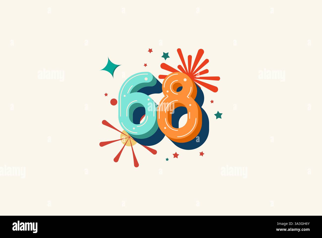 68th years anniversary logo hi-res stock photography and images - Alamy