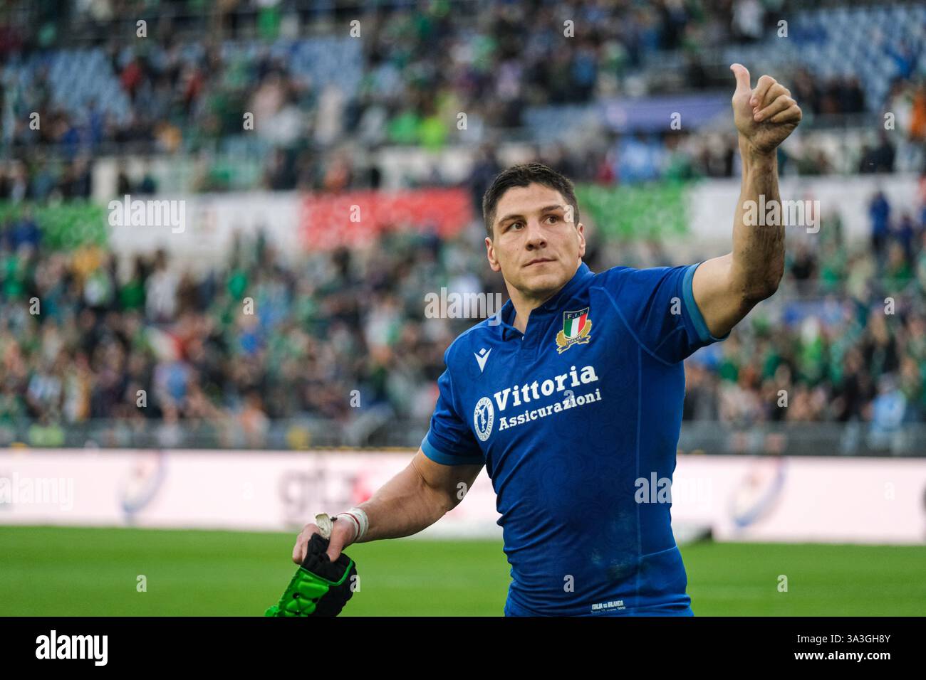 Rome, Italy. 15th Mar, 2025. Juan Ignacio Brex of Italy after the match ...