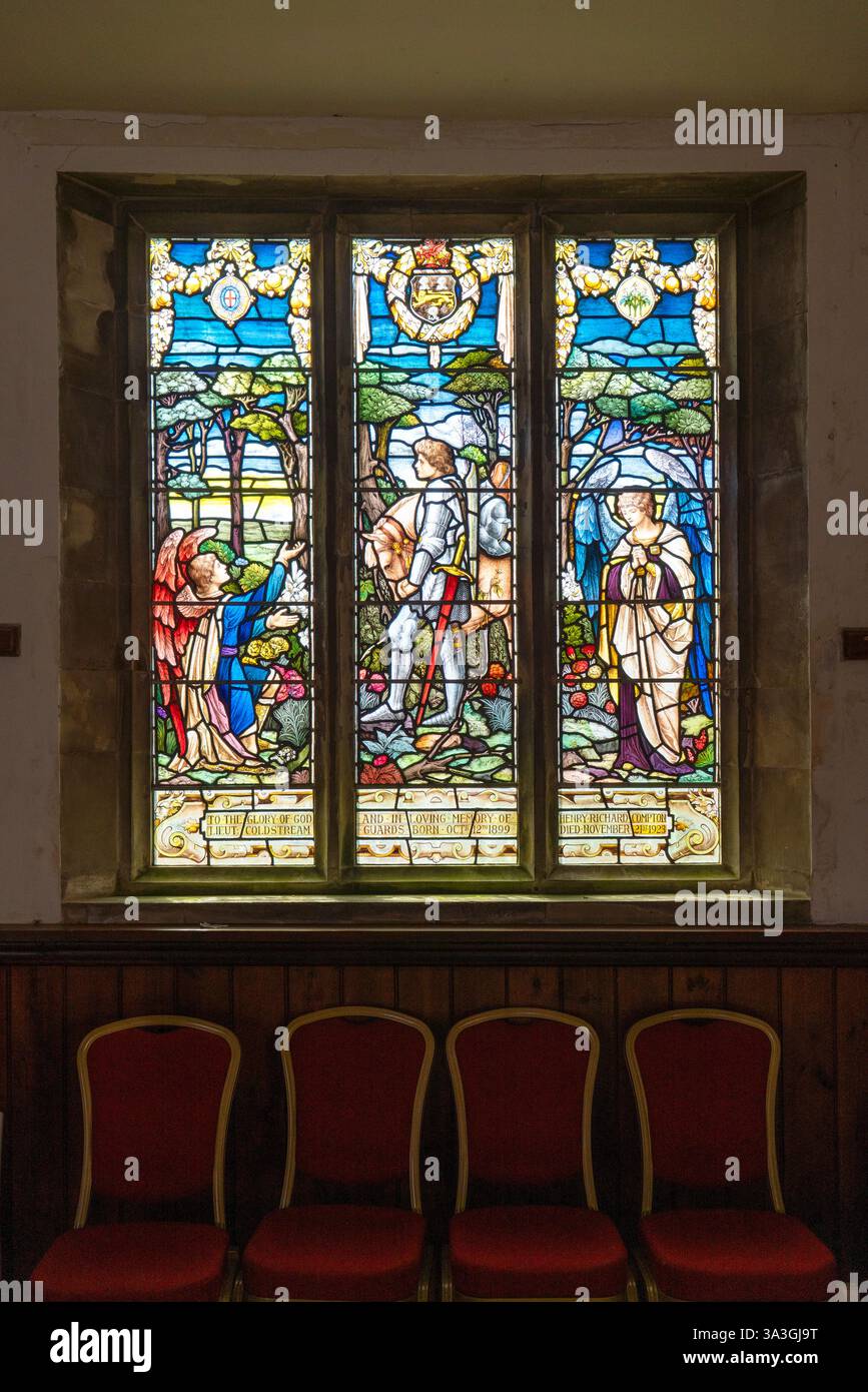 Stained glass window at All Saints church Minstead Stock Photo - Alamy