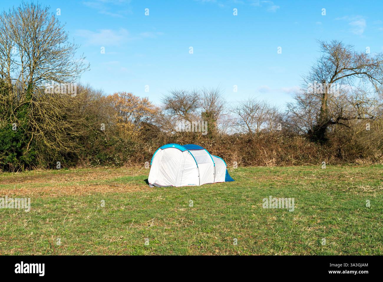 Blue camping tent hi-res stock photography and images - Alamy