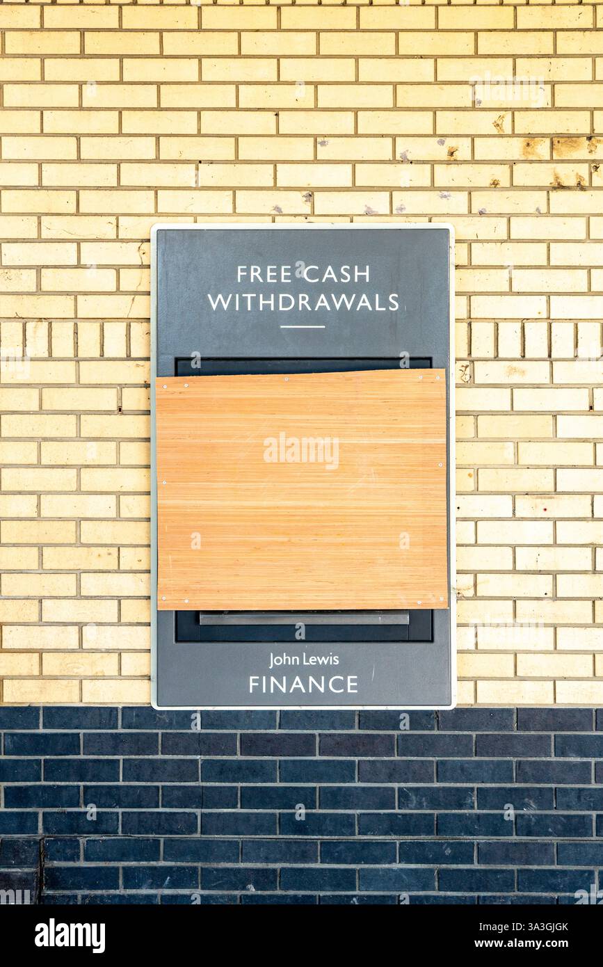 ATM boarded over Stock Photo - Alamy