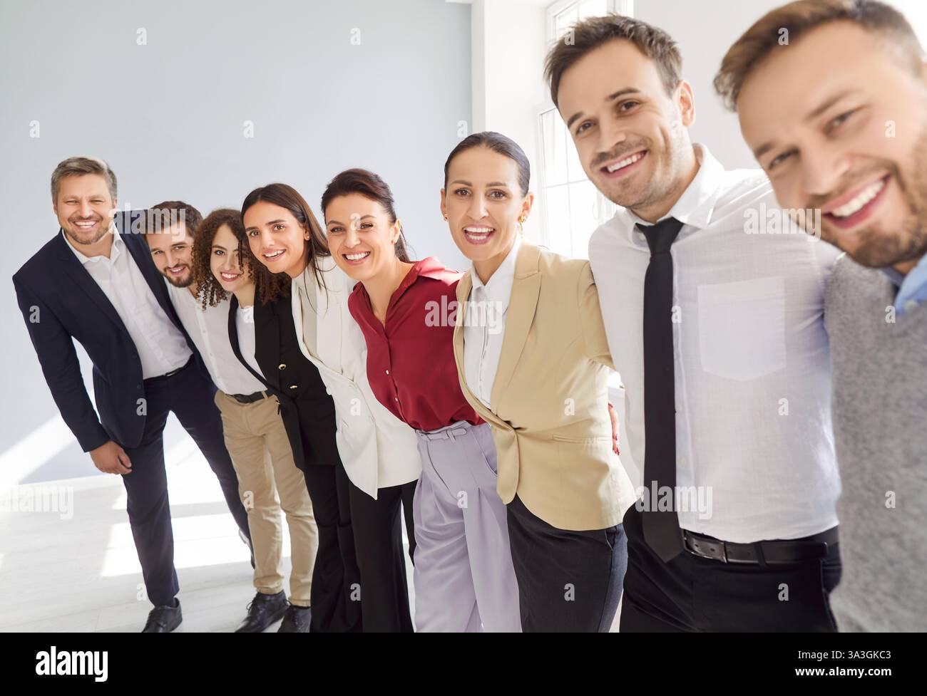 Happy laughing diverse business team, group of smiling confident office ...