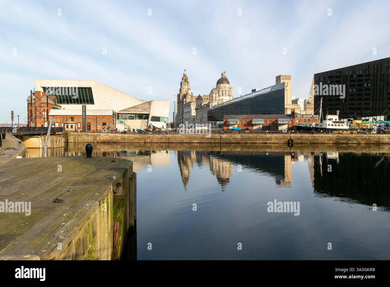 The Three Graces iconic waterfront landmark buildings reflected in ...