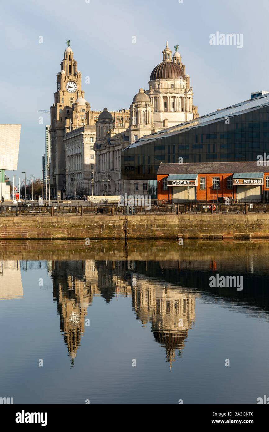 The Three Graces iconic waterfront landmark buildings reflected in ...