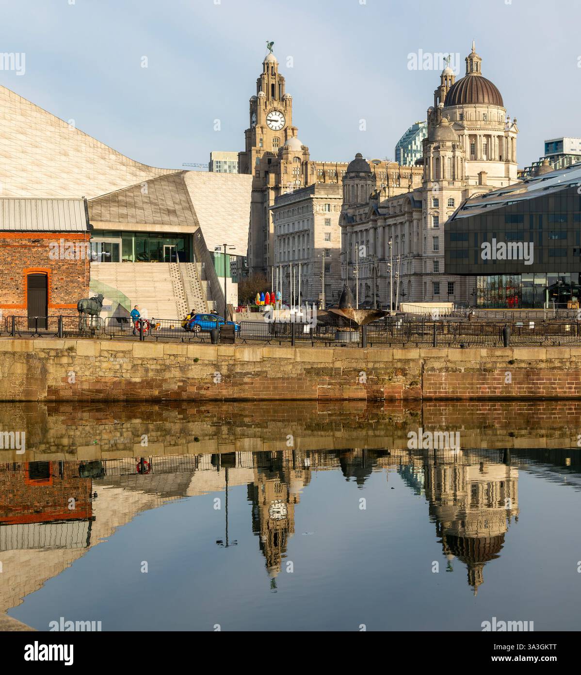 The Three Graces iconic waterfront landmark buildings reflected in ...