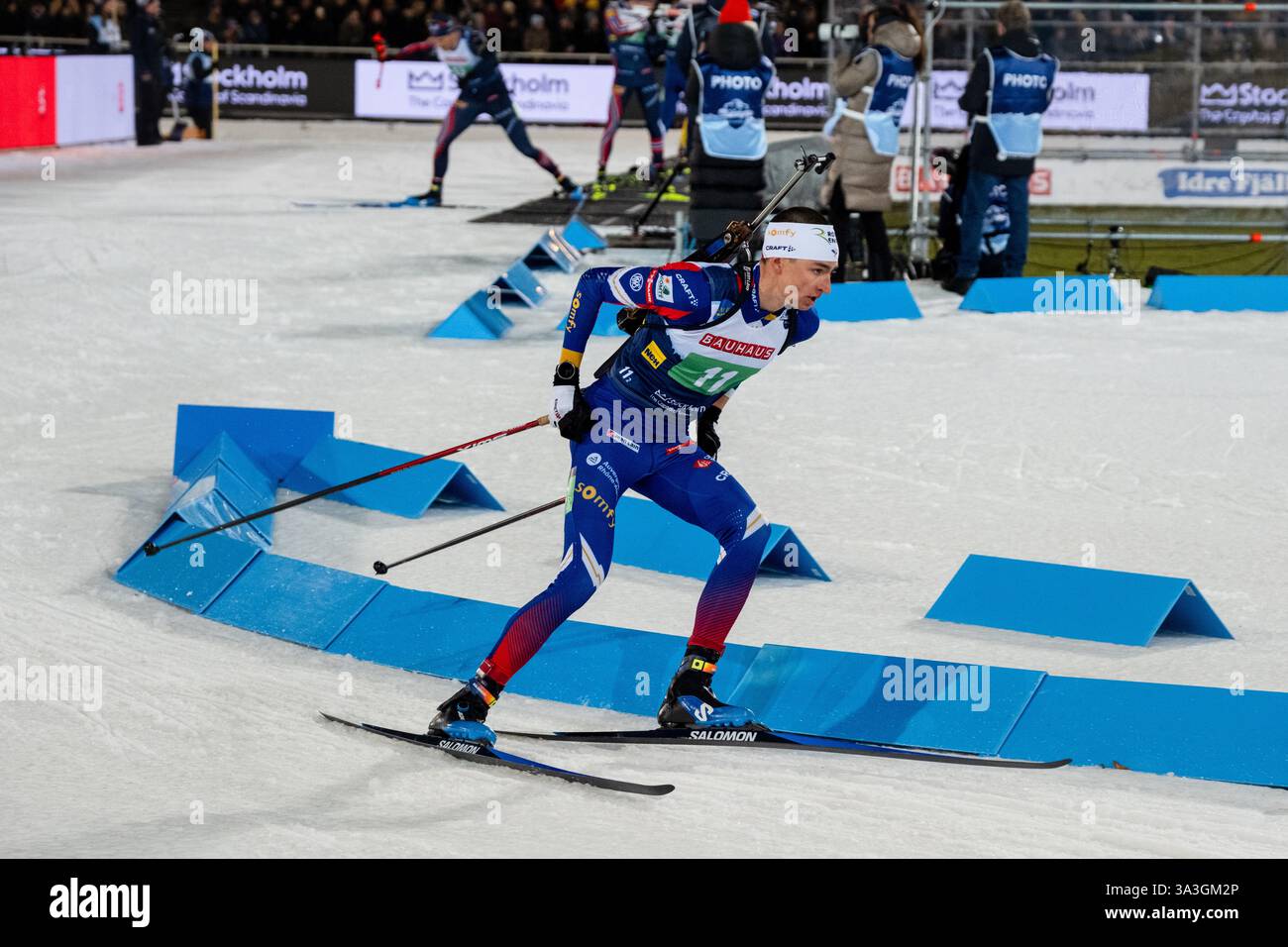 Éric Perrot of France in action. The Skidskyttekampen 2025 Biathlon ...