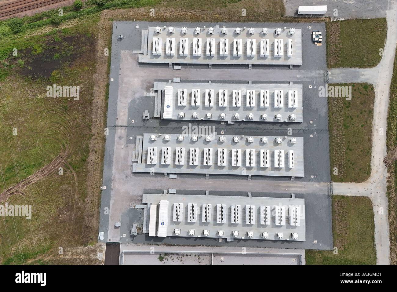 aerial view of The Pillswood Battery Energy Storage System (BESS ...