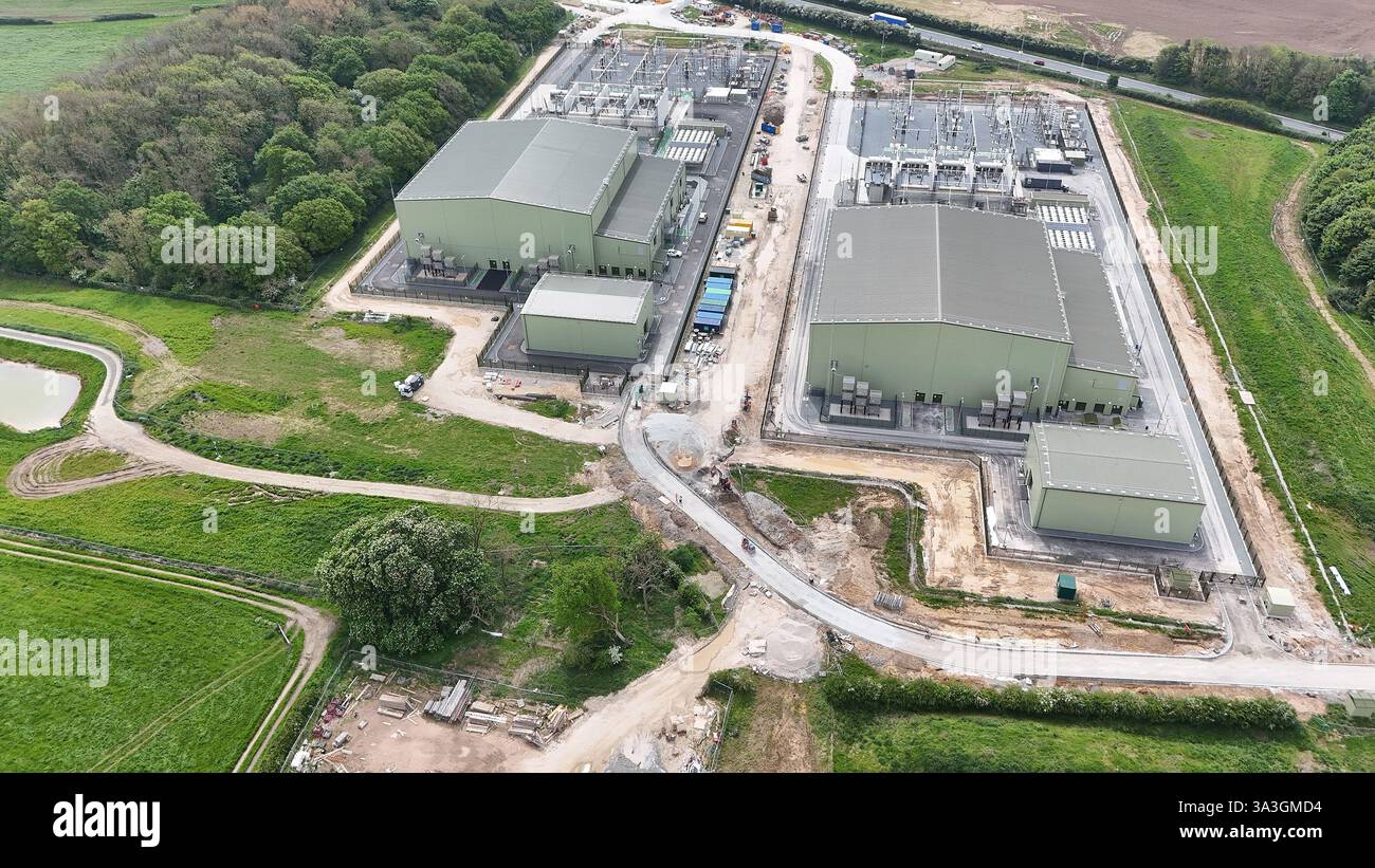 aerial view of Dogger Bank Wind Farm converter station, Creyke Beck ...