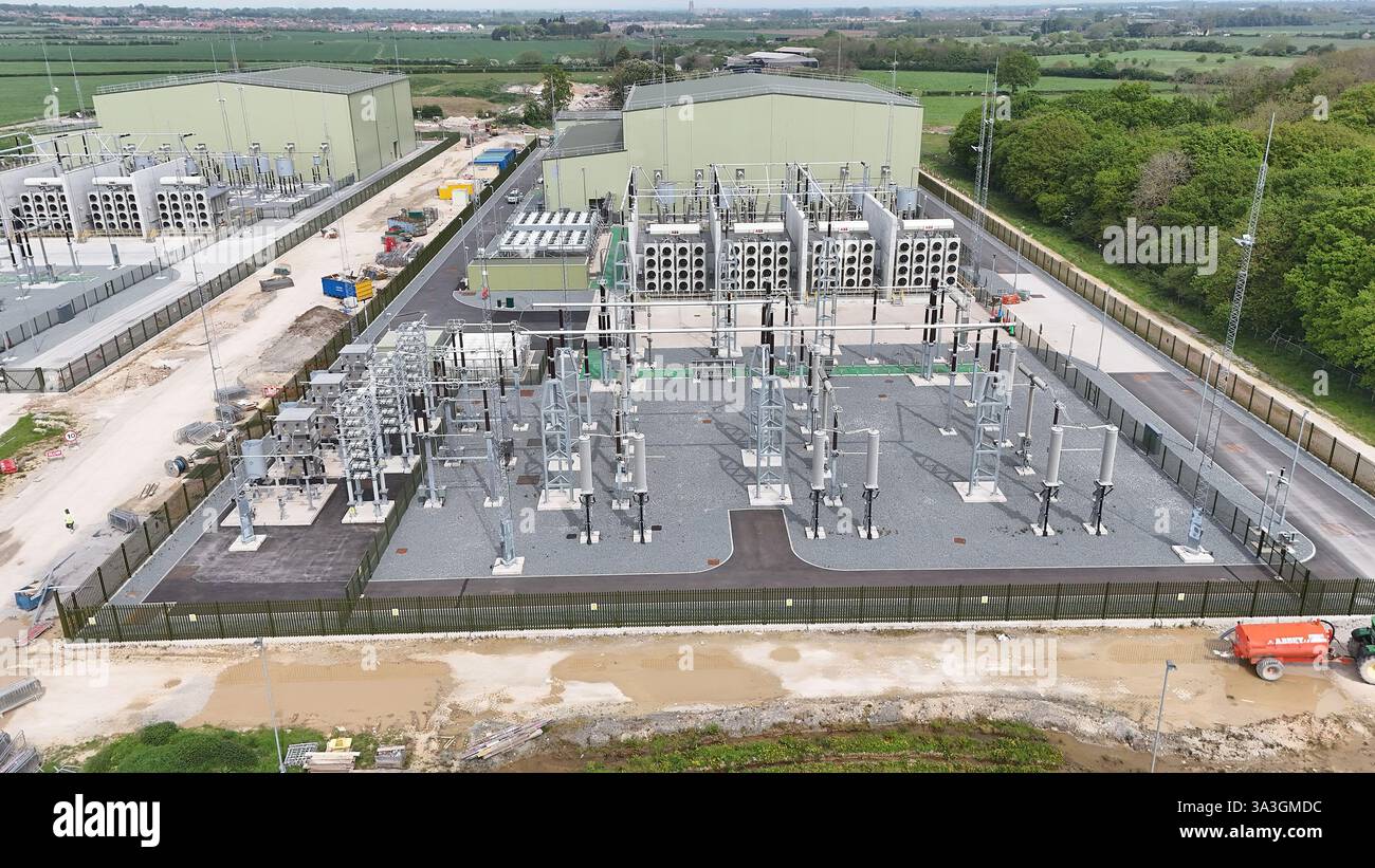 aerial view of Dogger Bank Wind Farm converter station, Creyke Beck ...
