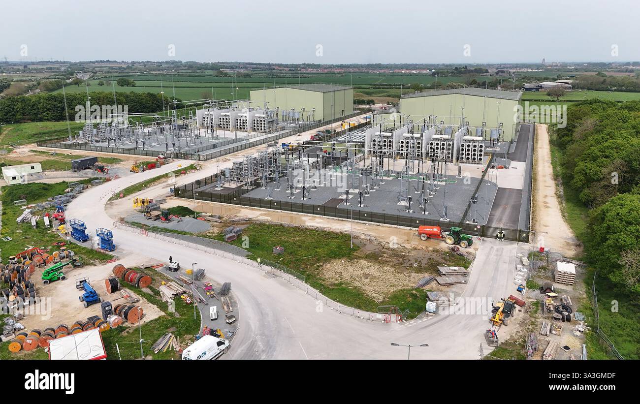 aerial view of Dogger Bank Wind Farm converter station, Creyke Beck ...