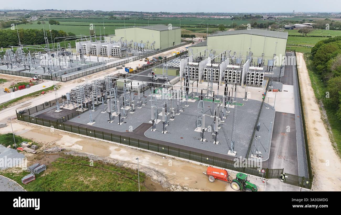 aerial view of Dogger Bank Wind Farm converter station, Creyke Beck substation Beverley East ...