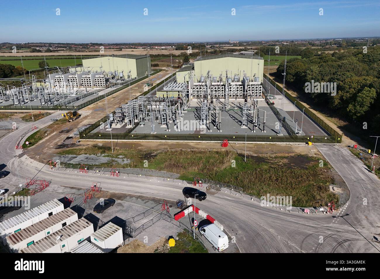 aerial view of Dogger Bank Wind Farm converter station, Creyke Beck ...